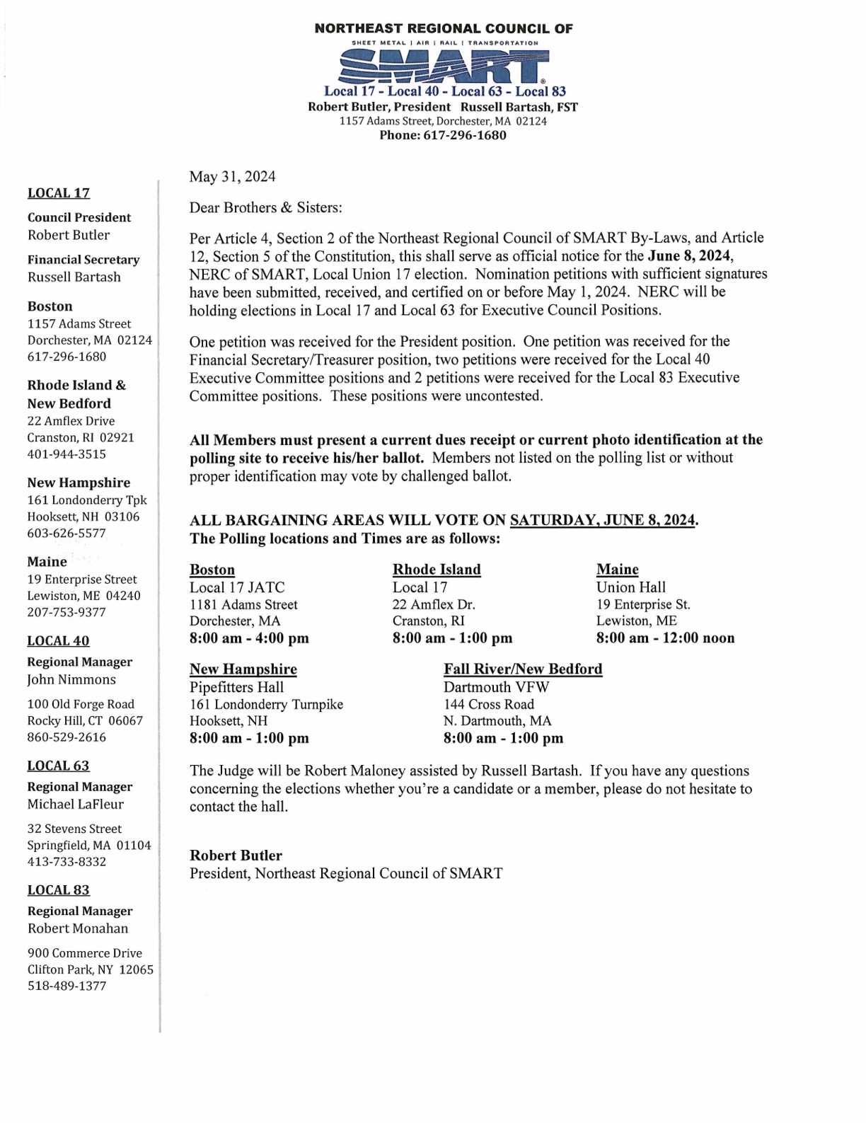 JUNE 8 SMART-NERC VOTING INFORMATION - SMART NERC